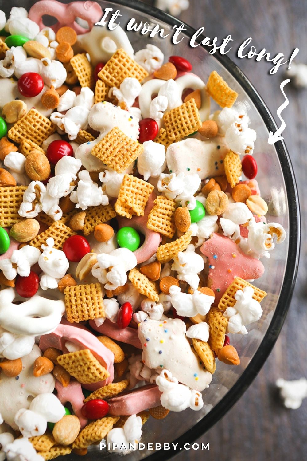 Holiday Snack Mix - Easy, Festive Treat! - Pip and Ebby