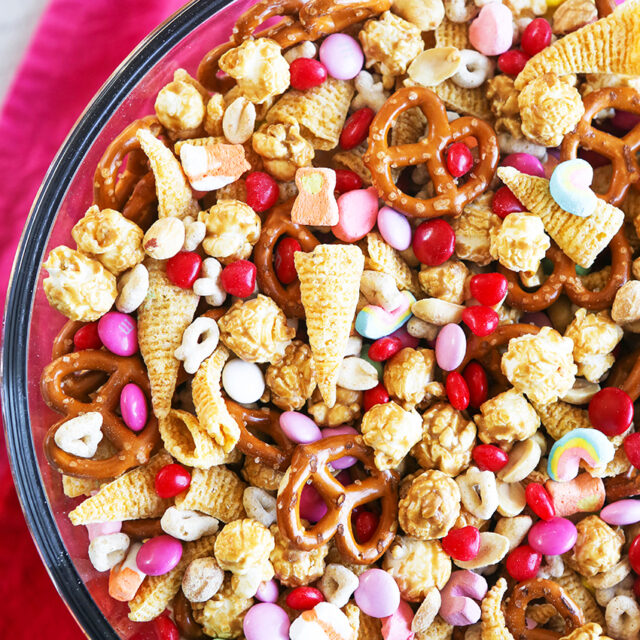 Valentine Snack Mix Recipe - Easy & Festive - Pip and Ebby