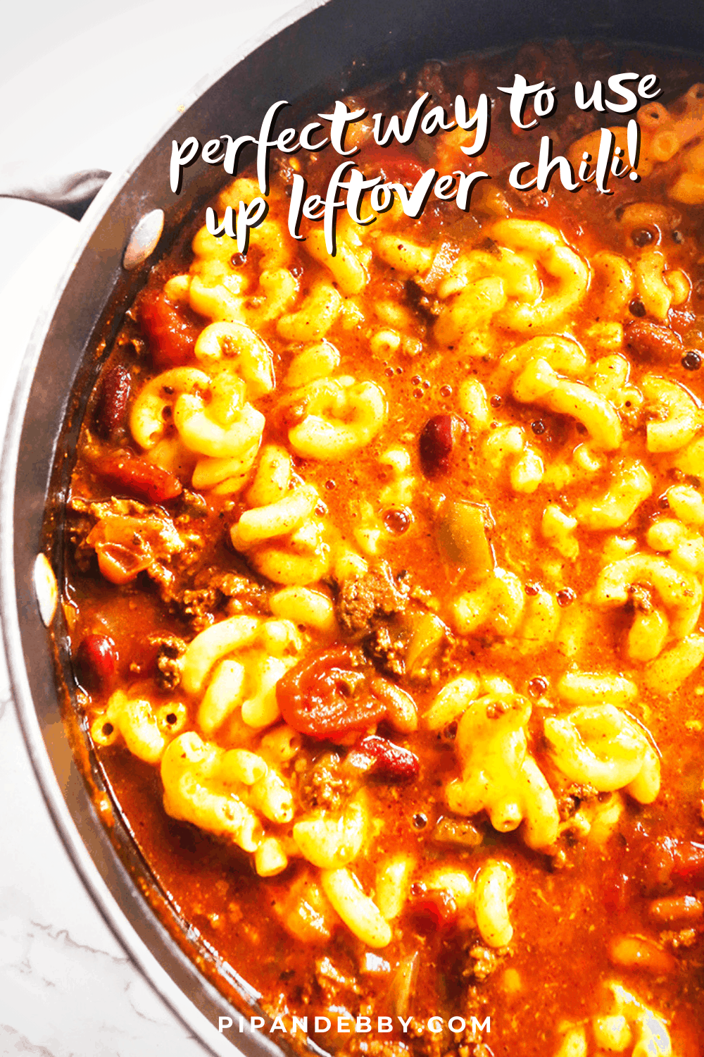 Chili Mac Recipe - Perfect Use For Leftover Chili - Pip and Ebby