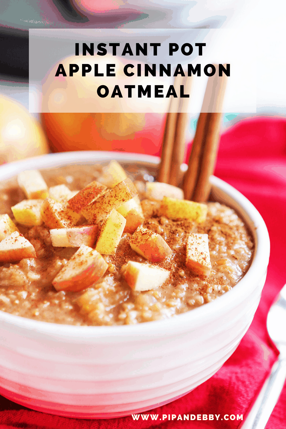 Instant Pot Apple Oatmeal - comforting fall breakfast - Pip and Ebby