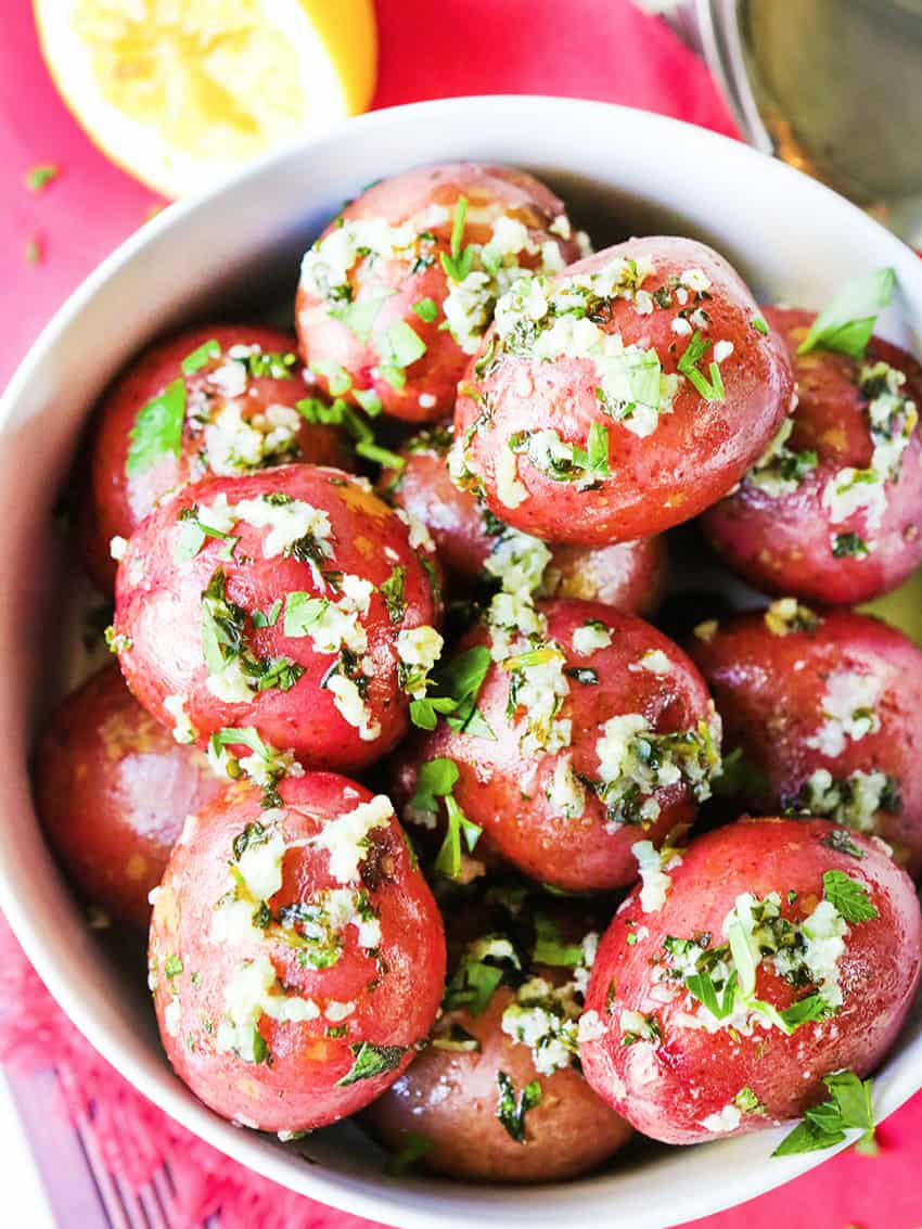 Instant Pot Red Potatoes with Lemon and Garlic - Pip and Ebby