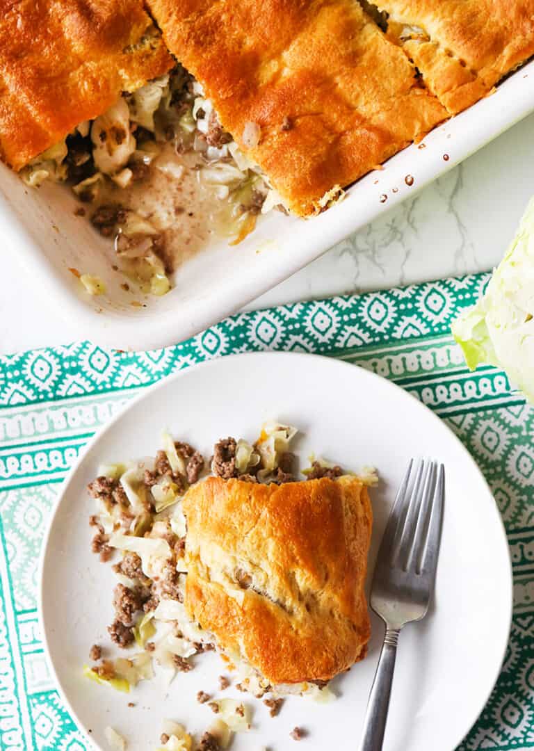 Runza Casserole Recipe - Easy Ground Beef Cabbage Dinner! - Pip and ...