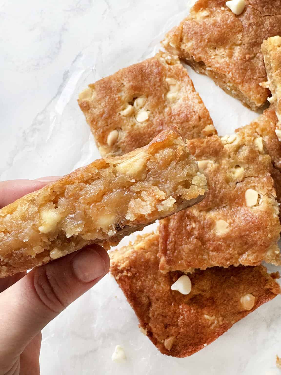 Banana Blondies Recipe - So moist and chewy! - Pip and Ebby