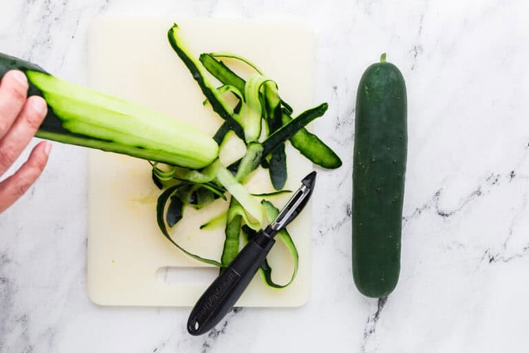 How To Cut Cucumbers For Salad - Tips & Tricks! - Pip and Ebby