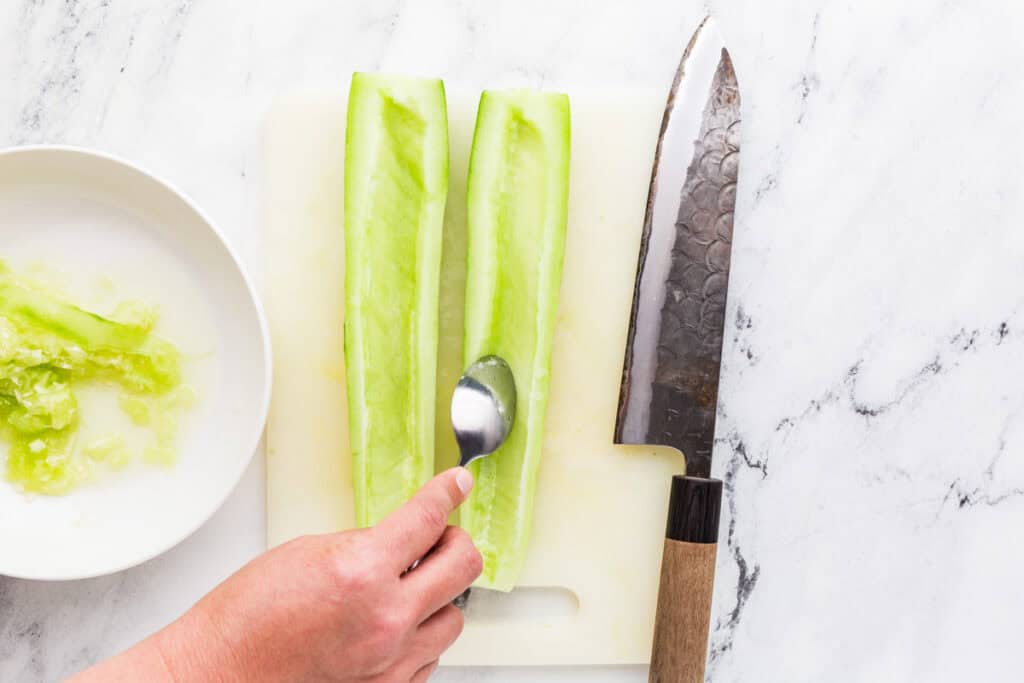 How To Cut Cucumbers For Salad - Tips & Tricks! - Pip and Ebby